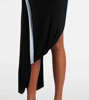 Victoria Beckham Asymmetric Draped Midi Dress