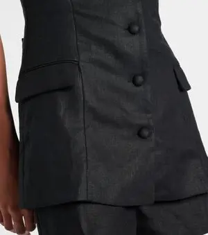 Faithfull The Brand Jane Linen Vest - Black