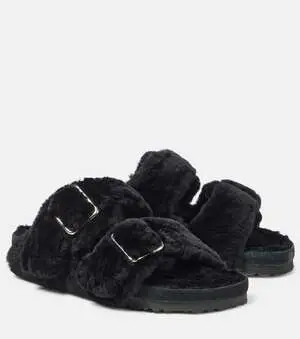 BIRKENSTOCK Arizona Shearling Sandals - Black