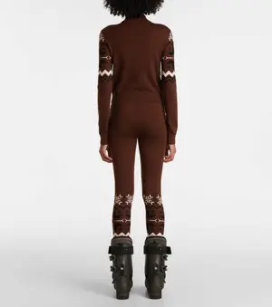 Perfect Moment Nordic Intarsia Half-zip Wool Sweater - Brown