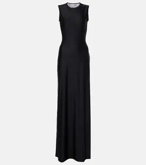 MARINE SERRE Draped Jersey Maxi Dress