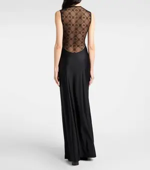 MARINE SERRE Draped Jersey Maxi Dress