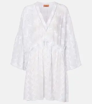 Missoni Zigzag Lame Beach Dress - White