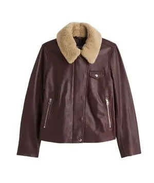 Madewell Sherpa-collar Asymmetric Zip-front Jacket