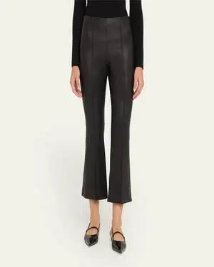 Vince Cropped Flare Leather Pants