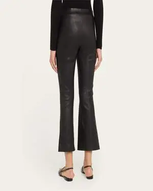 Vince Cropped Flare Leather Pants