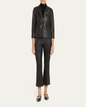 Vince Cropped Flare Leather Pants