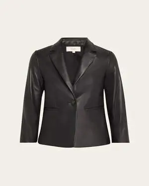 Vince Shrunken Leather Blazer