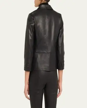 Vince Shrunken Leather Blazer