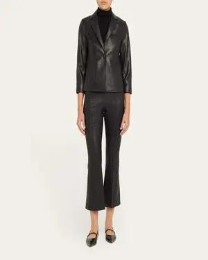 Vince Shrunken Leather Blazer