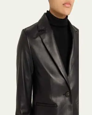 Vince Shrunken Leather Blazer