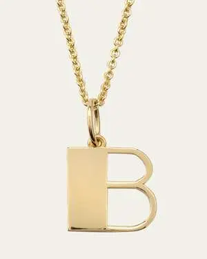 SYDNEY EVAN Sydney Evan 14K Yellow Gold Pure Block Initial Necklace Init B