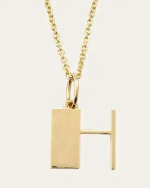 SYDNEY EVAN Sydney Evan 14K Yellow Gold Pure Block Initial Necklace Init H