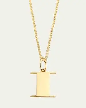 SYDNEY EVAN Sydney Evan 14K Yellow Gold Pure Block Initial Necklace Init I