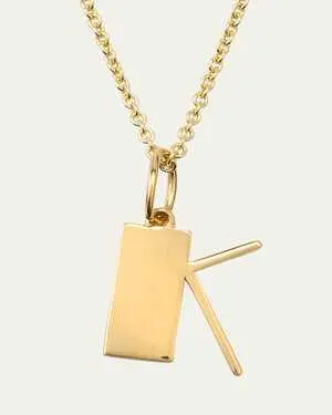 SYDNEY EVAN Sydney Evan 14K Yellow Gold Pure Block Initial Necklace Init K