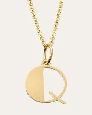 SYDNEY EVAN Sydney Evan 14K Yellow Gold Pure Block Initial Necklace Init Q