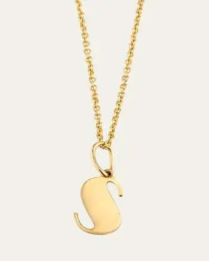 SYDNEY EVAN Sydney Evan 14K Yellow Gold Pure Block Initial Necklace Init S