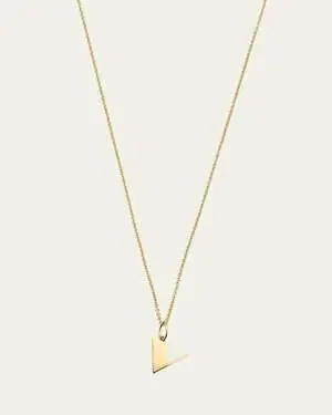 SYDNEY EVAN Sydney Evan 14K Yellow Gold Pure Block Initial Necklace Init V