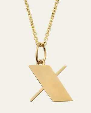 SYDNEY EVAN Sydney Evan 14K Yellow Gold Pure Block Initial Necklace Init X
