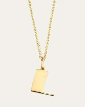 SYDNEY EVAN Sydney Evan 14K Yellow Gold Pure Block Initial Necklace L