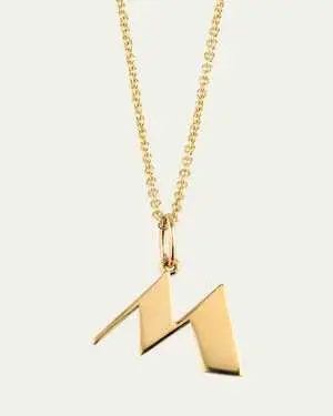 SYDNEY EVAN Sydney Evan 14K Yellow Gold Pure Block Initial Necklace M