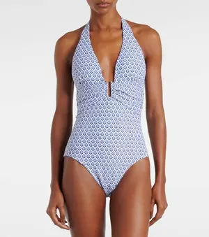 Heidi Klein Cape Cod Printed Halterneck Swimsuit