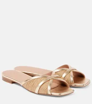 MALONE SOULIERS Perla Raffia Sandals - Beige