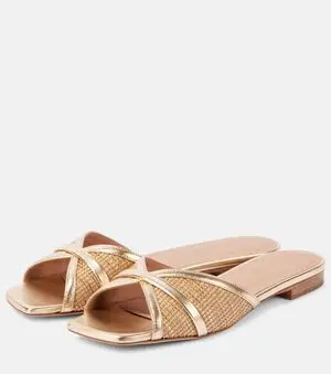 MALONE SOULIERS Perla Raffia Sandals - Beige