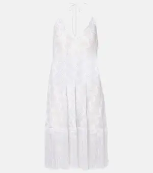 Missoni Zigzag Fringed Lam Beach Dress - White