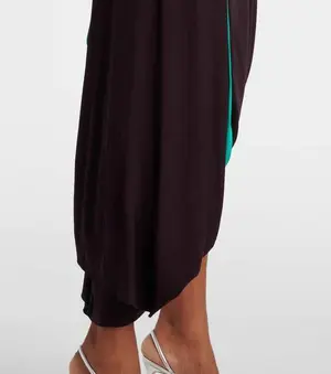 Victoria Beckham Asymmetric Draped Midi Dress - Brown