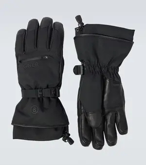 Bogner Adriano Leather-trimmed Ski Gloves - Black