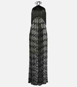 Missoni Zigzag Fringe Lamé Jumpsuit - Black