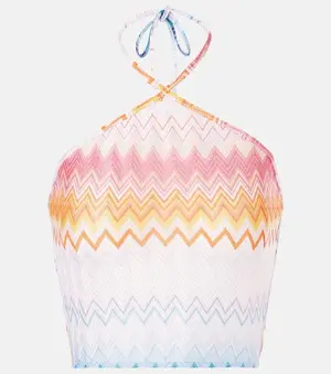 Missoni Zigzag Halterneck Crop Top - Multicoloured