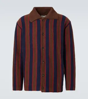 BODE Striped Mohair-blend Cardigan - Brown