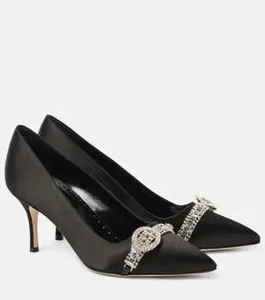 Manolo Blahnik Asa 70 Pumps - Black