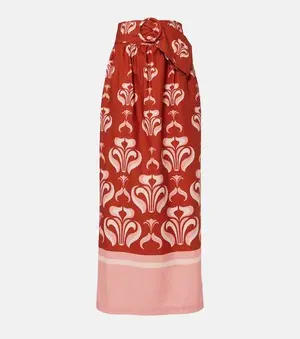 ADRIANA DEGREAS Printed Cotton Maxi Skirt