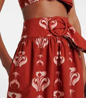 ADRIANA DEGREAS Printed Cotton Maxi Skirt
