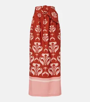 ADRIANA DEGREAS Printed Cotton Maxi Skirt - Multicoloured