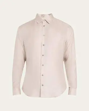Giorgio Armani Solid Silk Dress Shirt - Off White