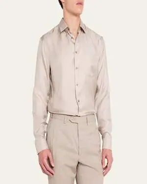Giorgio Armani Solid Silk Dress Shirt