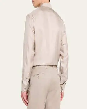 Giorgio Armani Solid Silk Dress Shirt