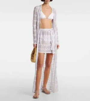Missoni Zigzag Lamé Wrap Skirt - White