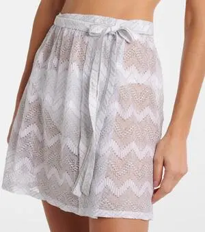 Missoni Zigzag Lamé Wrap Skirt - White