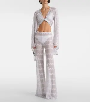 Missoni Zigzag Lamé Crop Top - White
