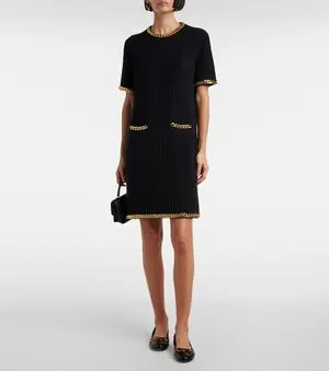 Tory Burch Chain-detail Waffle-knit Minidress