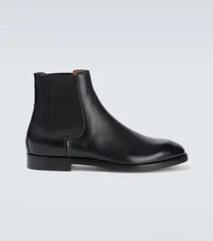 Zegna Leather Chelsea Boots - Black
