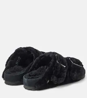 BIRKENSTOCK Arizona Shearling Sandals - Black