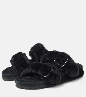 BIRKENSTOCK Arizona Shearling Sandals - Black