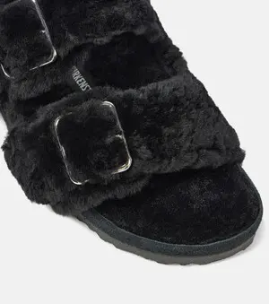 BIRKENSTOCK Arizona Shearling Sandals - Black