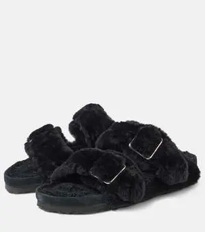 BIRKENSTOCK Arizona Shearling Sandals - Black